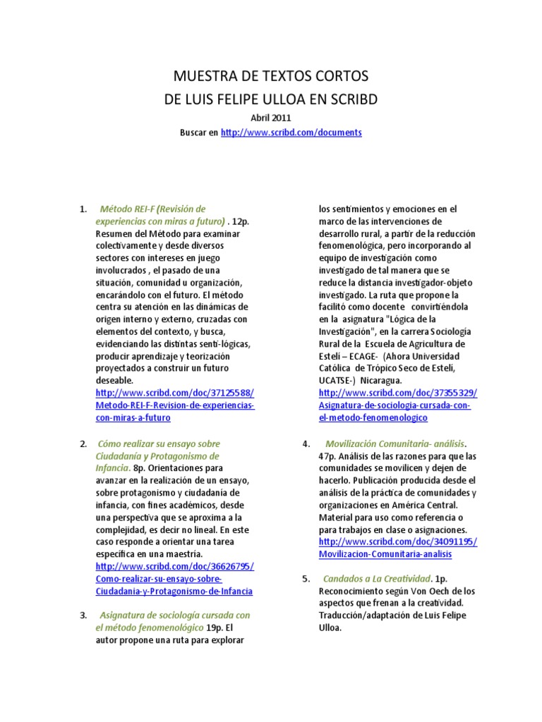 Textos de Luis Felipe Ulloa en Scribd | PDF | Nicaragua | Protocolos de red