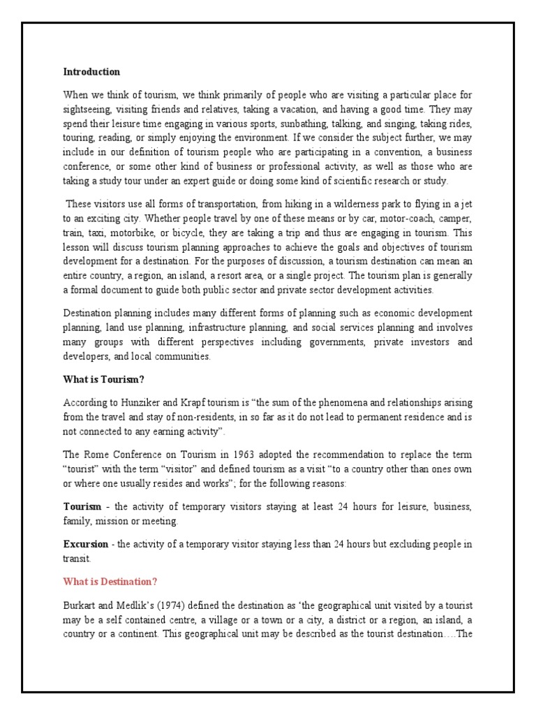 Destination Management Notes | PDF | Tourism | Planning