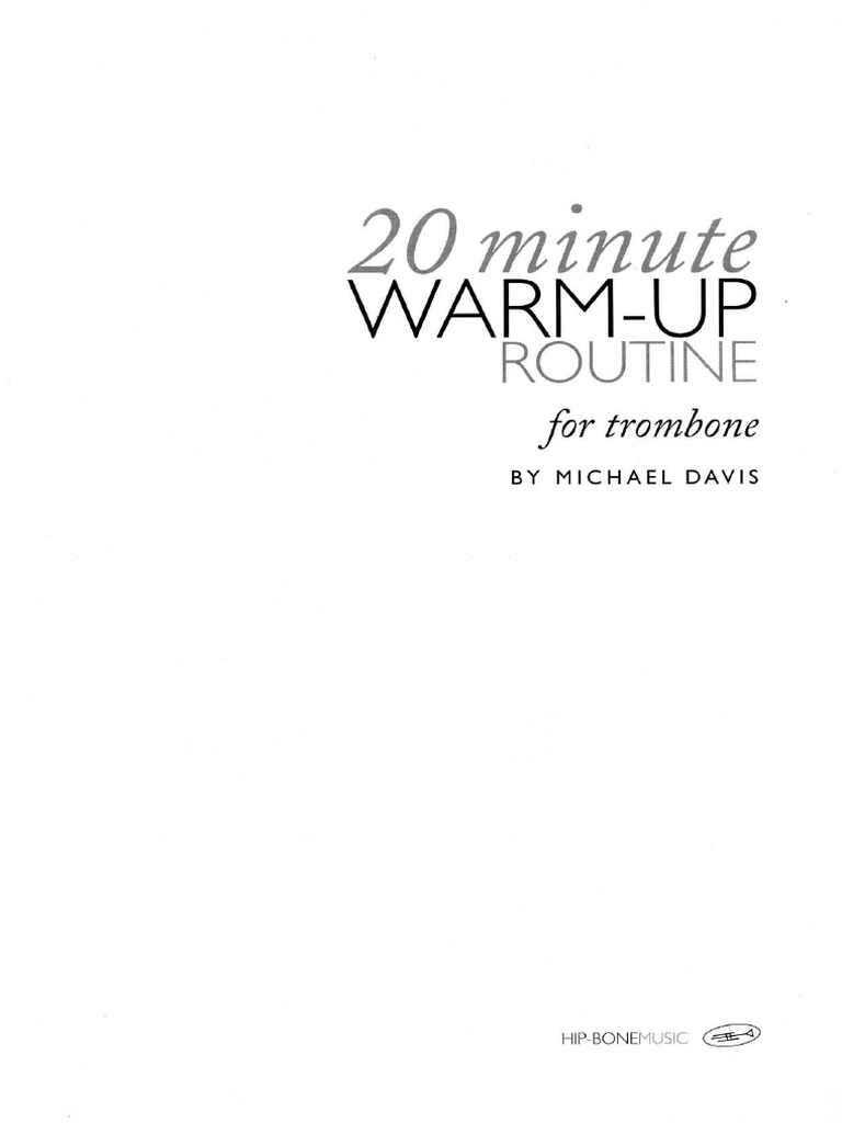 20 Minute Warm Up-Routine For Trombone | PDF