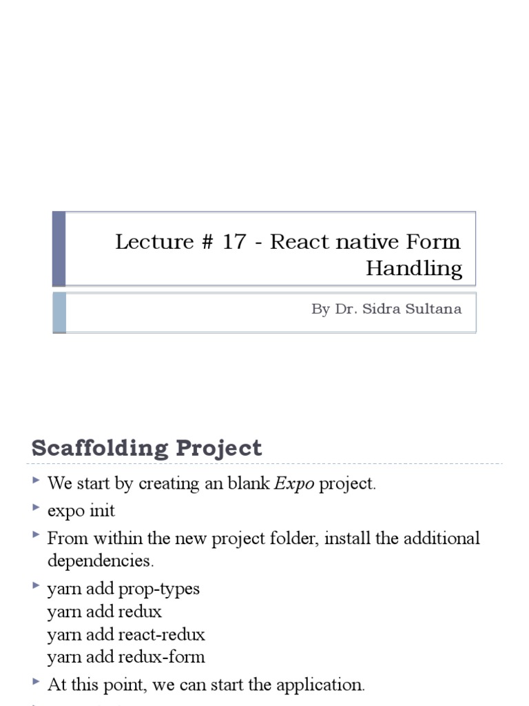 React Native Form Handling Tutorial | PDF | Computer Programming ...