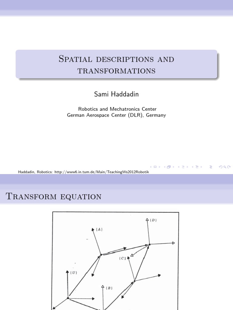 Spatial Descriptions and Transformations: Sami Haddadin | PDF ...