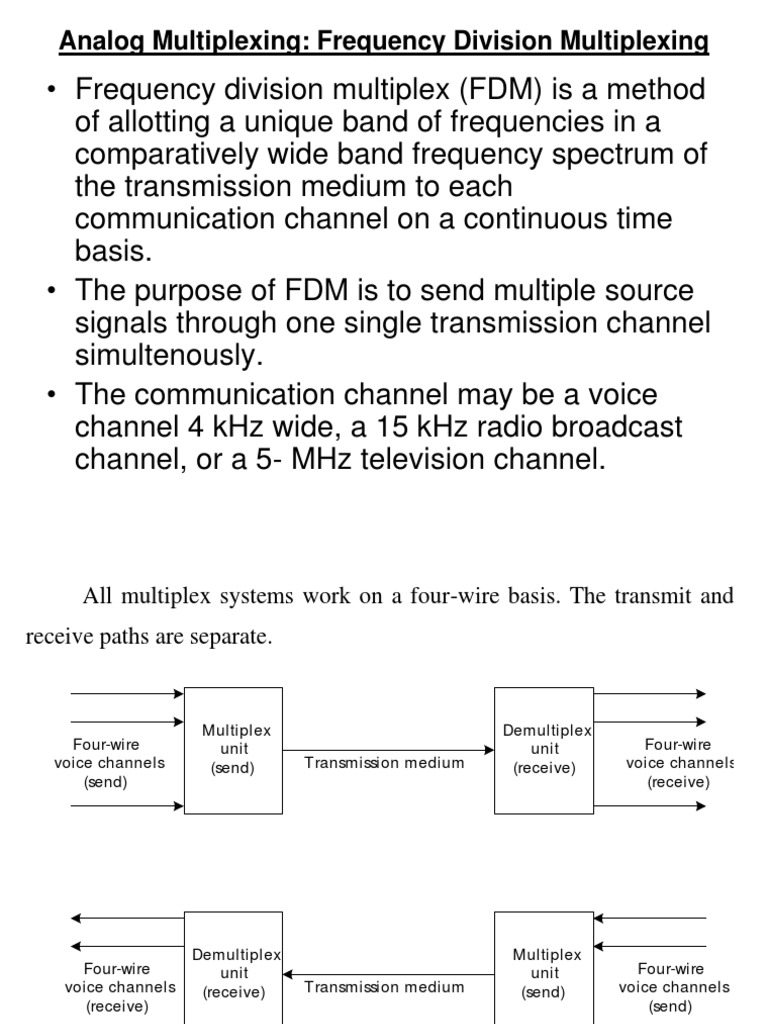 Analog Multiplexing: Frequency Division Multiplexing | PDF | Bit Rate | Multiplexing