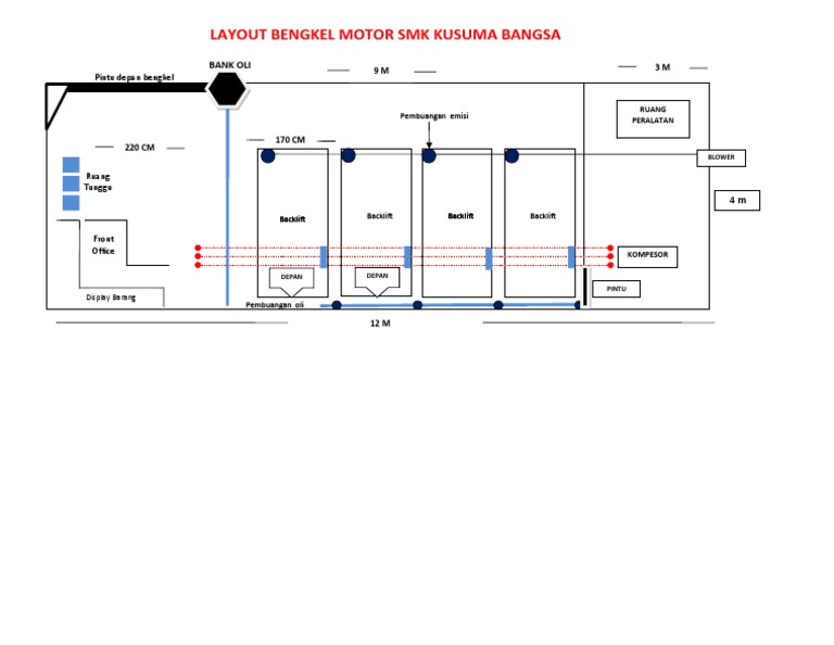 Layout Bengkel Motor SMK Kusuma Bangsa | PDF