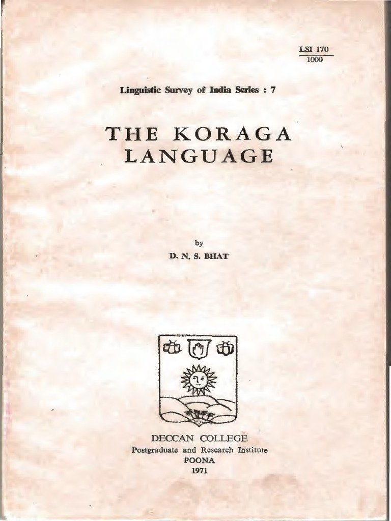 Koraga Language by DNS - Bhat | PDF | Grammatical Gender | Morphology