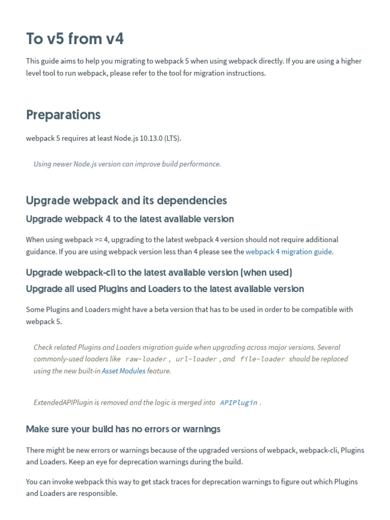 To v5 From v4 - Webpack | PDF | Computing | Software Engineering