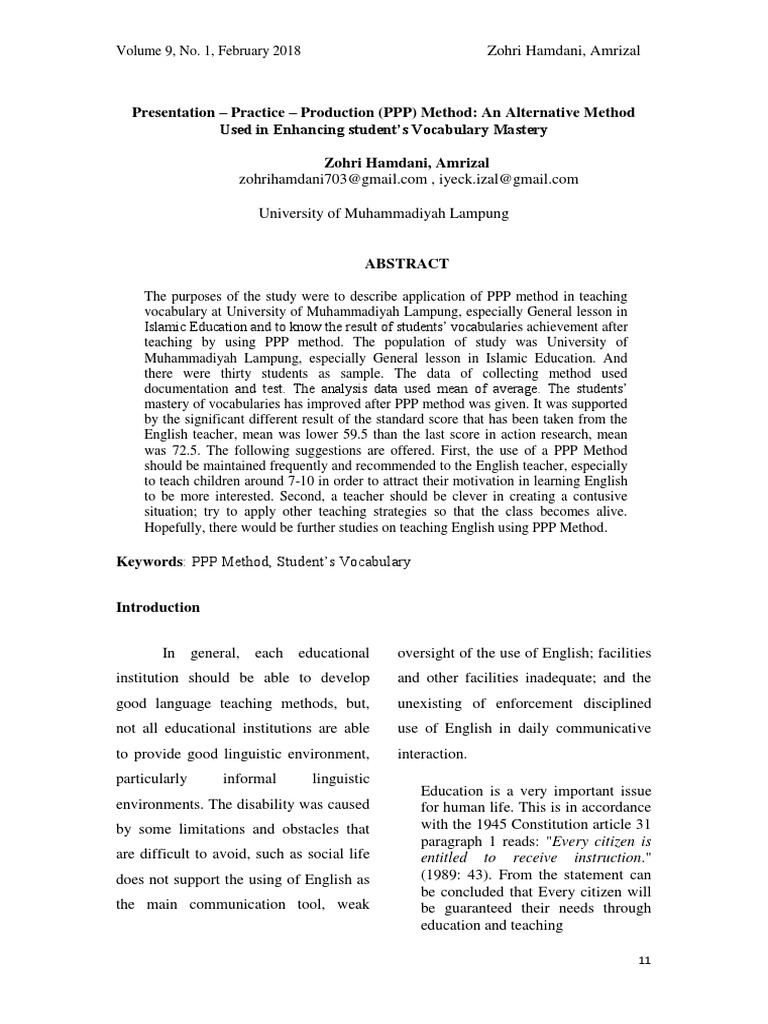 Presentation - Practice - Production PPP Method An | PDF | Vocabulary ...
