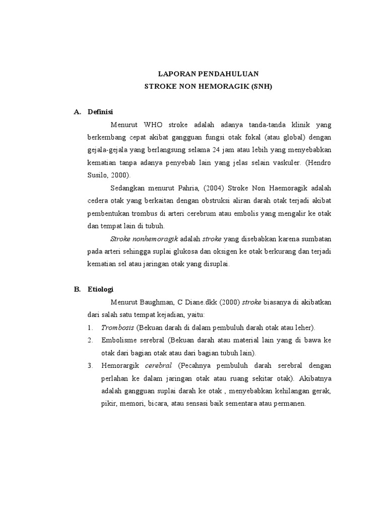 LP Stroke Non Hemoragik | PDF