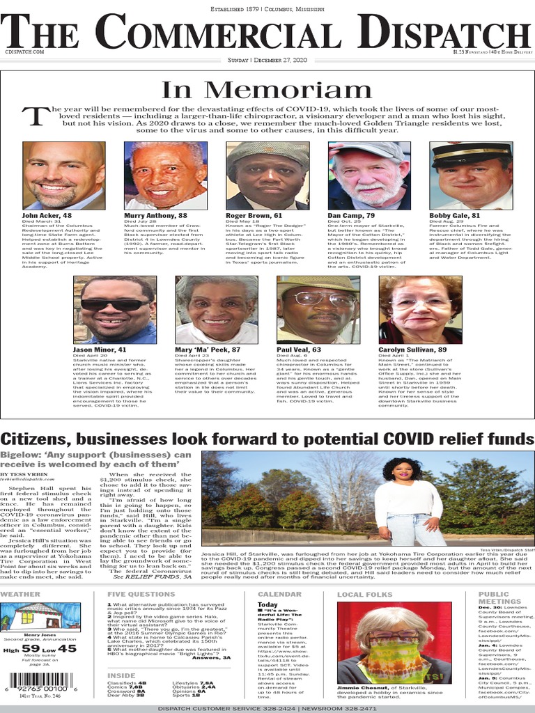 Commercial Dispatch Eedition 12-27-20 | PDF | Mississippi | Funeral