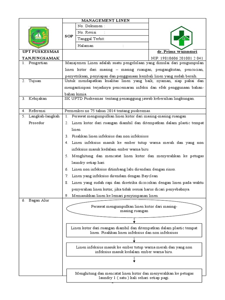 Sop MANAGEMENT LINEN. | PDF