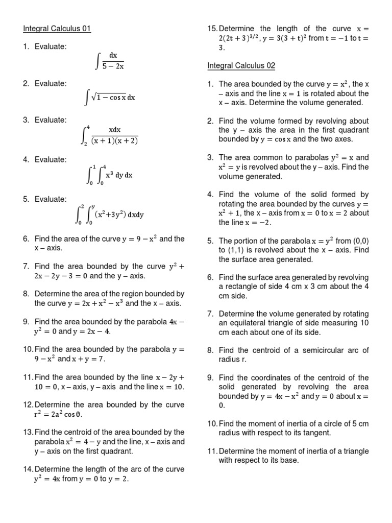Integral Calculus and Applications | PDF | Depreciation | Pressure