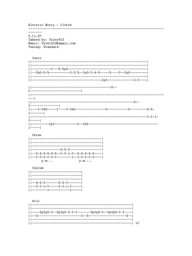 Electric Worry | Download Free PDF | Songs | Musical Forms