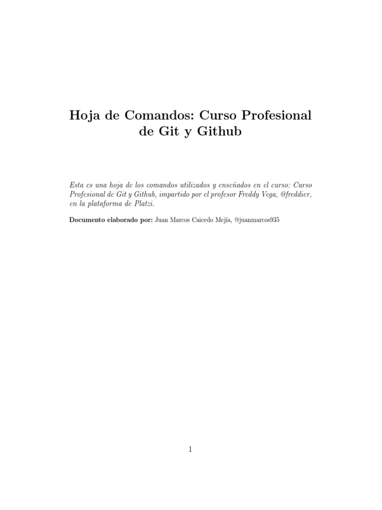 Comandos Git Github | Descargar gratis PDF | Archivo de computadora | Software del sistema