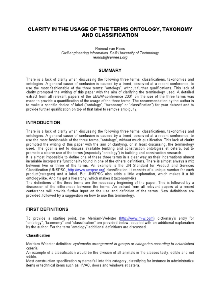 Diff Classification and Taxonomy | PDF | Ontology (Information Science ...