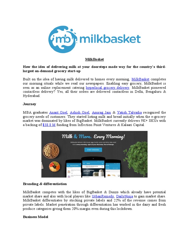 Milkbasket How The Idea of Delivering Milk at Your Doorsteps Made Way ...