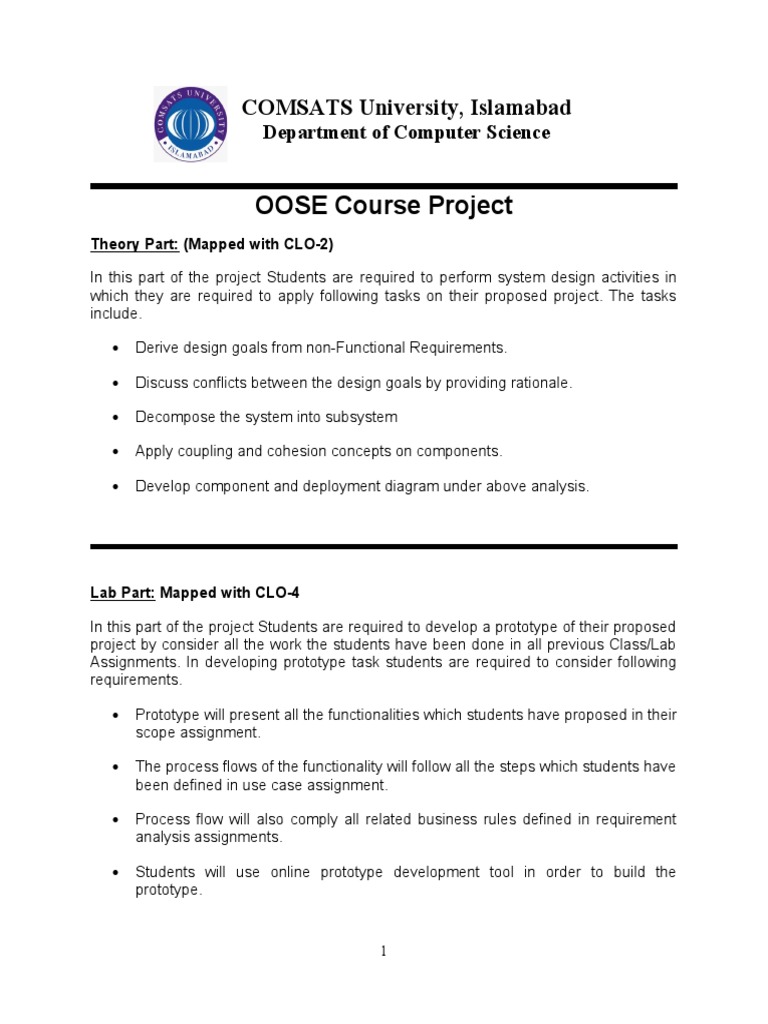 OOSE Project Problem Statement | PDF