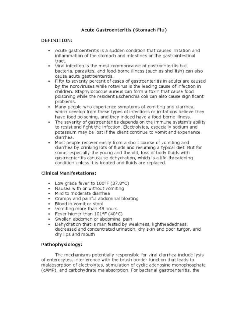 Acute Gastroenteritis Overview and Management | PDF | Diarrhea ...