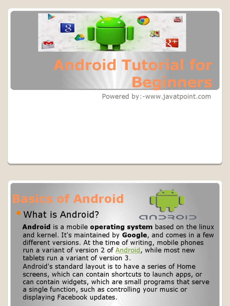 Android Tutorial For Beginners | PDF | Eclipse (Software) | Android ...