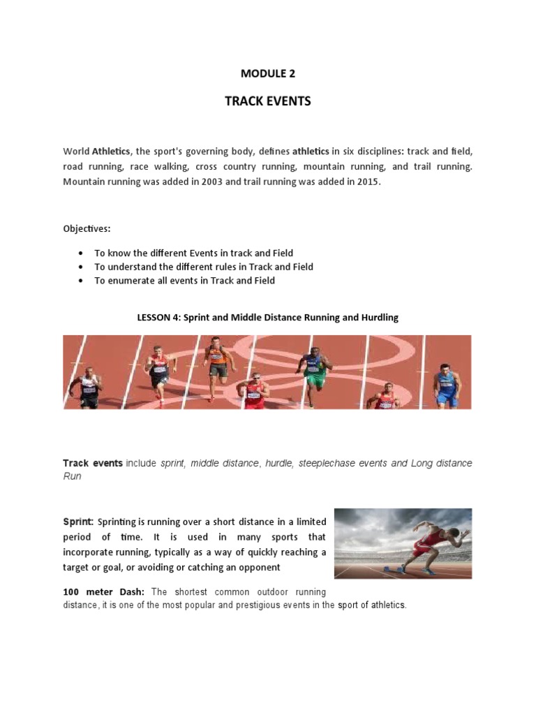 An Overview of Track and Field Events: Sprints, Middle Distance ...