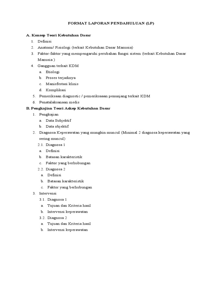 Format Laporan Pendahuluan KDP | PDF