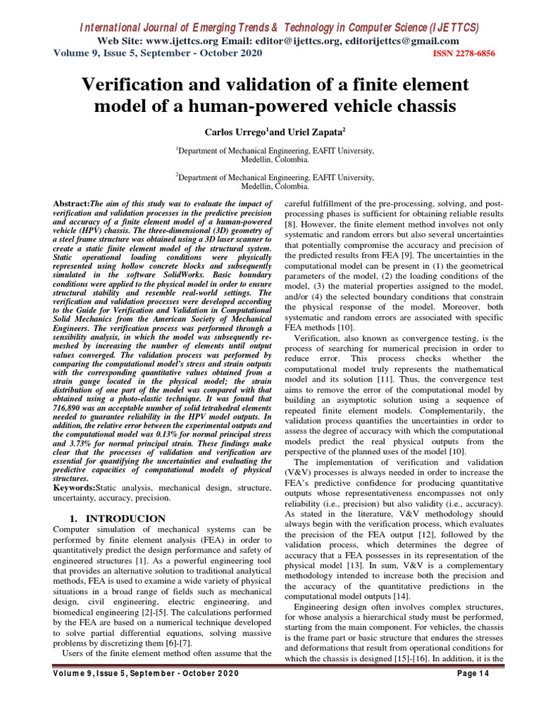 Verification and Validation of A Finite Element Model of A Human ...