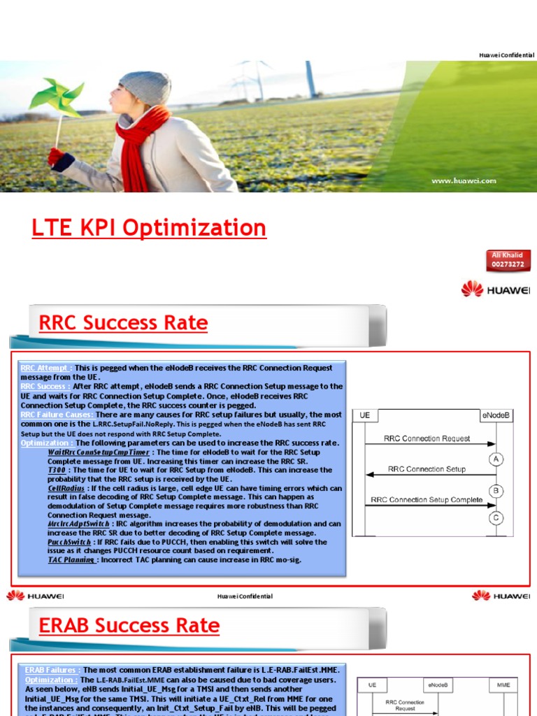 LTE KPI Optimization: Huawei Confidential | PDF | Telecommunications | Data Transmission