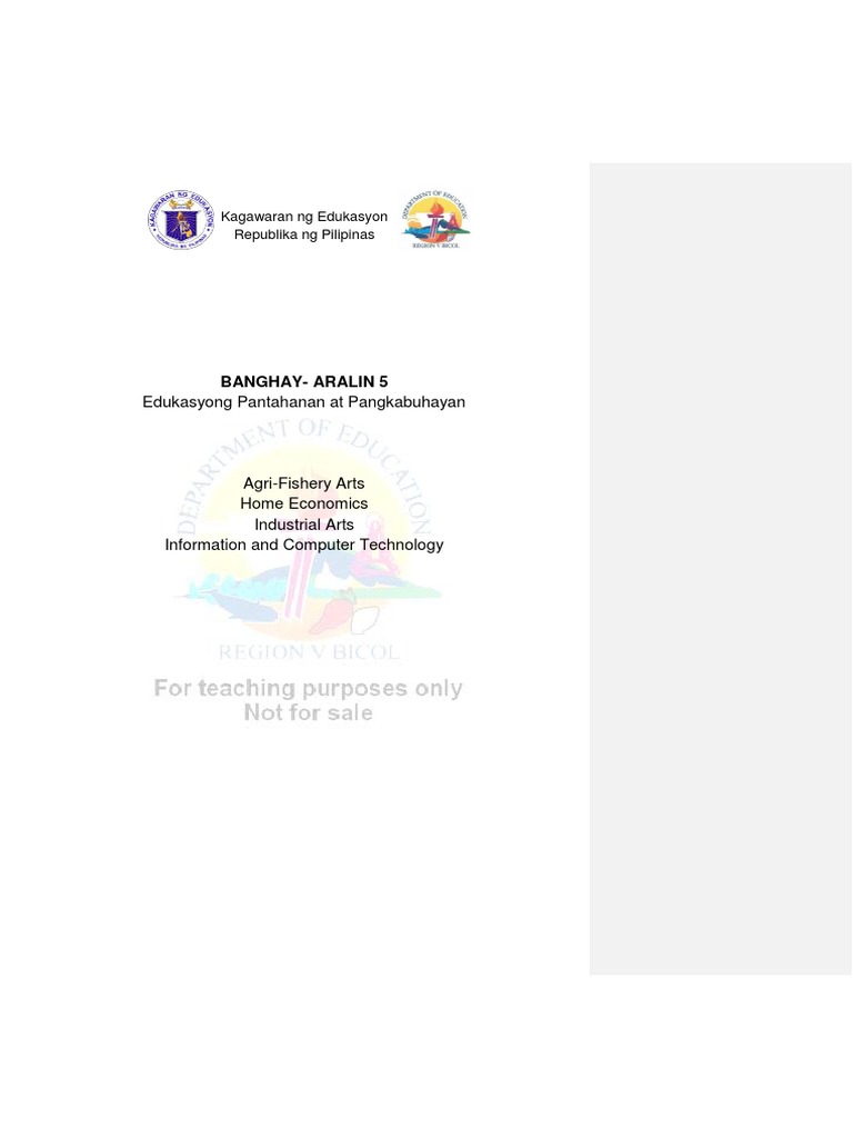 Grade 5 Epp PDF | PDF | Education Theory | Cognition