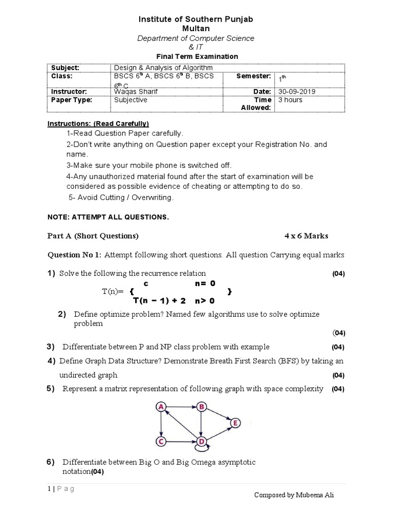 Design & Analysis PDF | PDF | Dynamic Programming | Computational Complexity Theory
