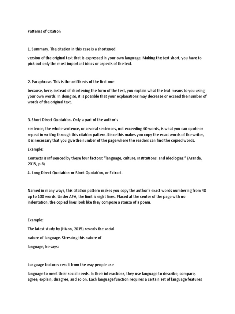 Citation Patterns Guide | PDF | Grammatical Tense | Verb