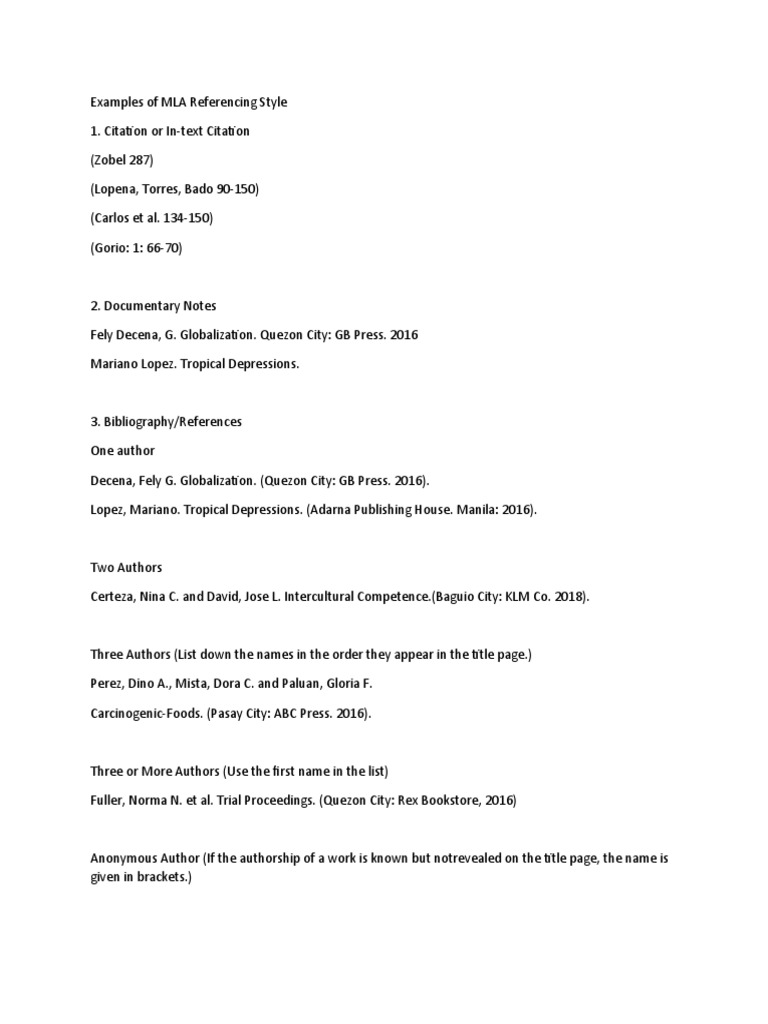 15 Examples of MLA Referencing Style | PDF | Social Science