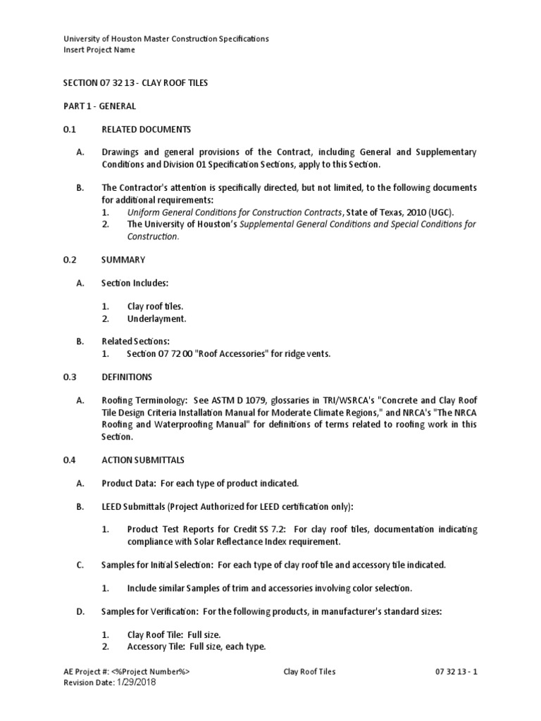 Uniform General Conditions For Construction Contracts, State of Texas ...
