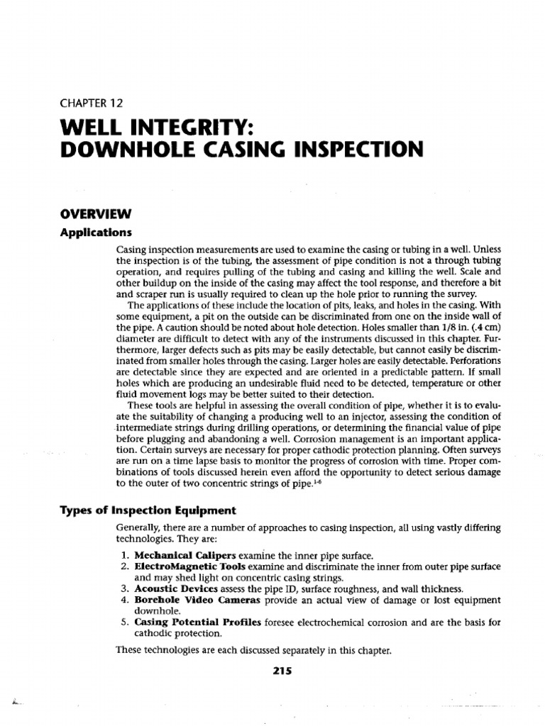 5 Cased Hole Log - Casing Inspection | PDF