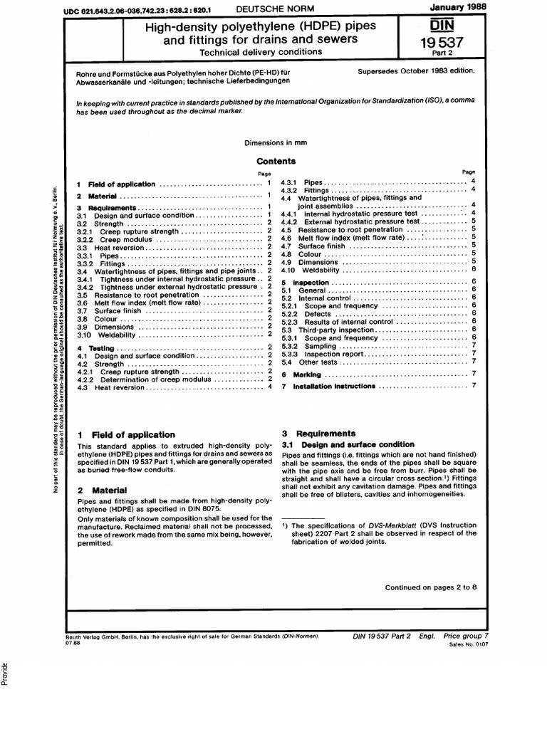 DIN 19537 Standards Overview | PDF | Business | Home & Garden