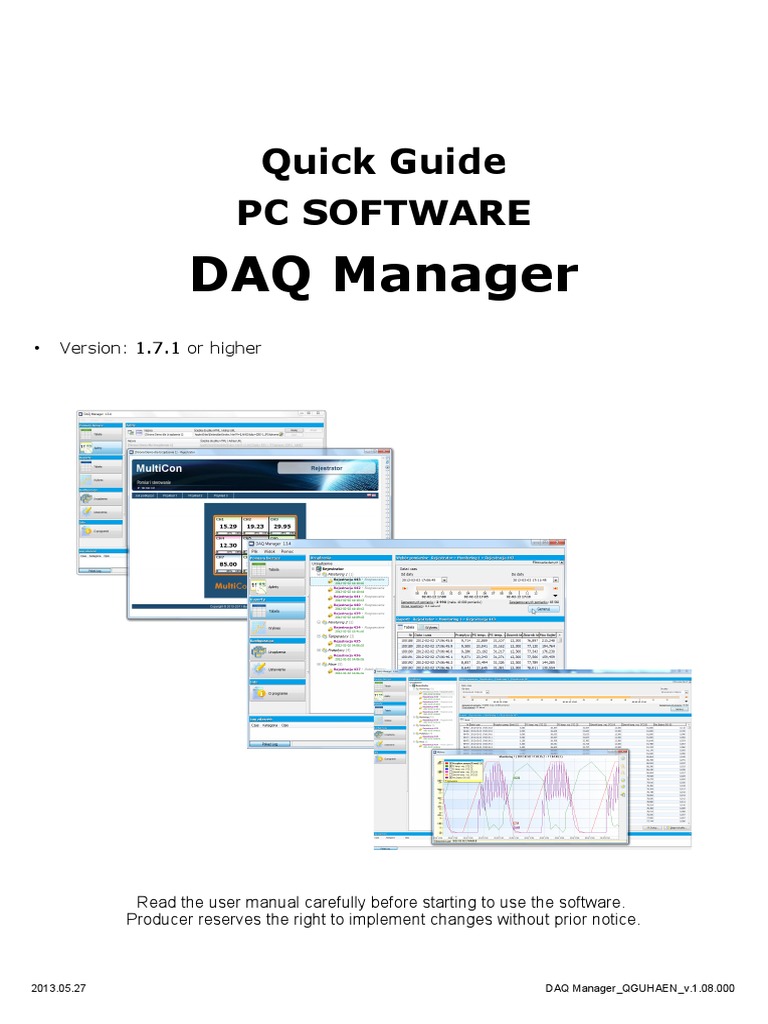 DAQ Manager: Quick Guide PC Software | PDF | Ip Address | Computer Network