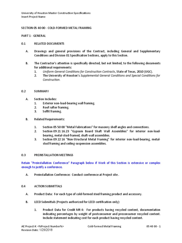 FL Cold Formed Metal Framing | Download Free PDF | Framing ...