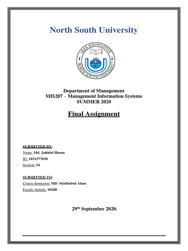 North South University: Final Assignment | PDF | E Commerce | Payments