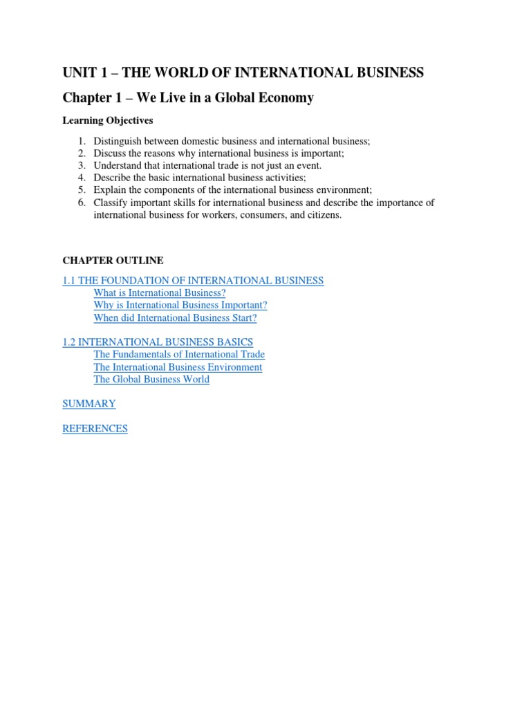 Chap1 - We Live in A Global Economy | PDF | Trade | Economic Globalization