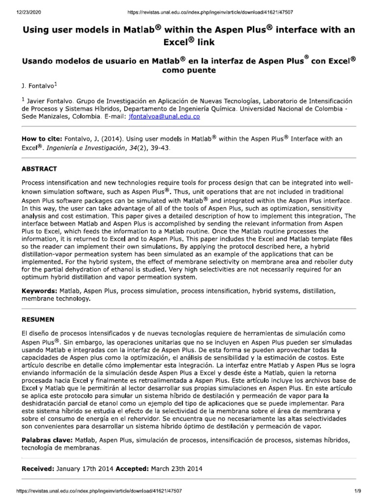 Link Aspen To Matlab | PDF