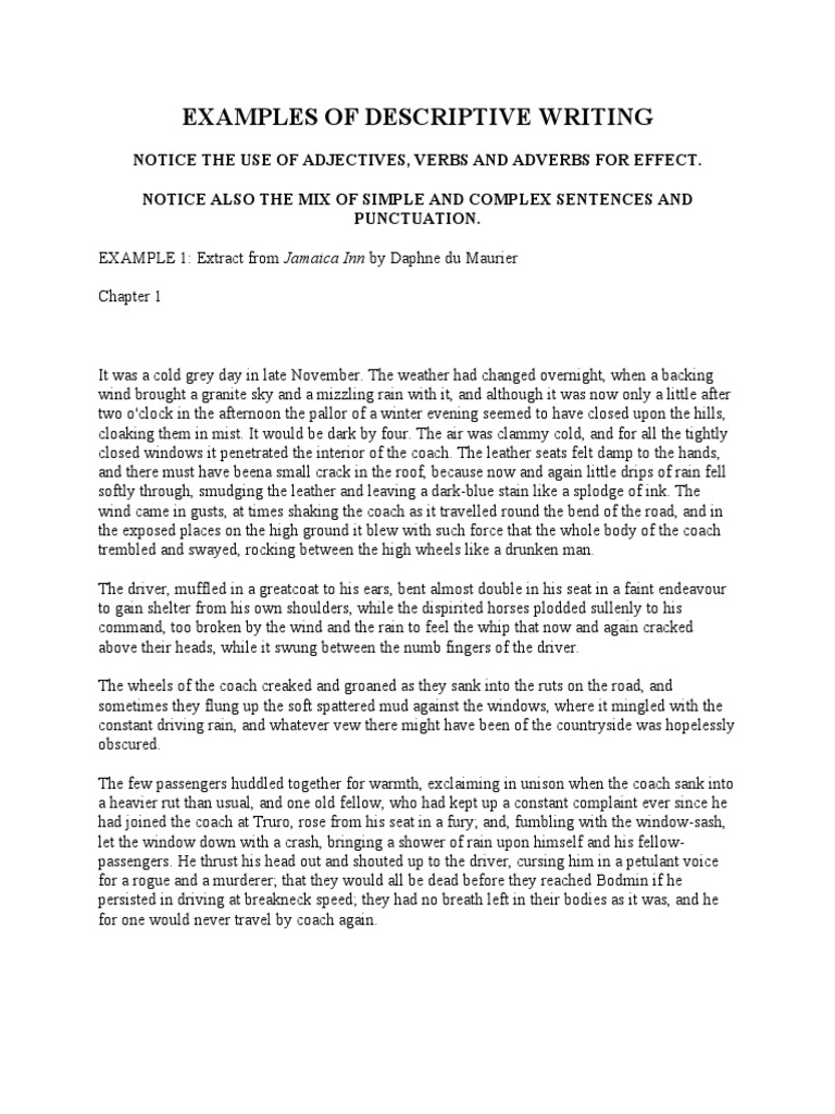 Examples of Descriptive Writing | PDF