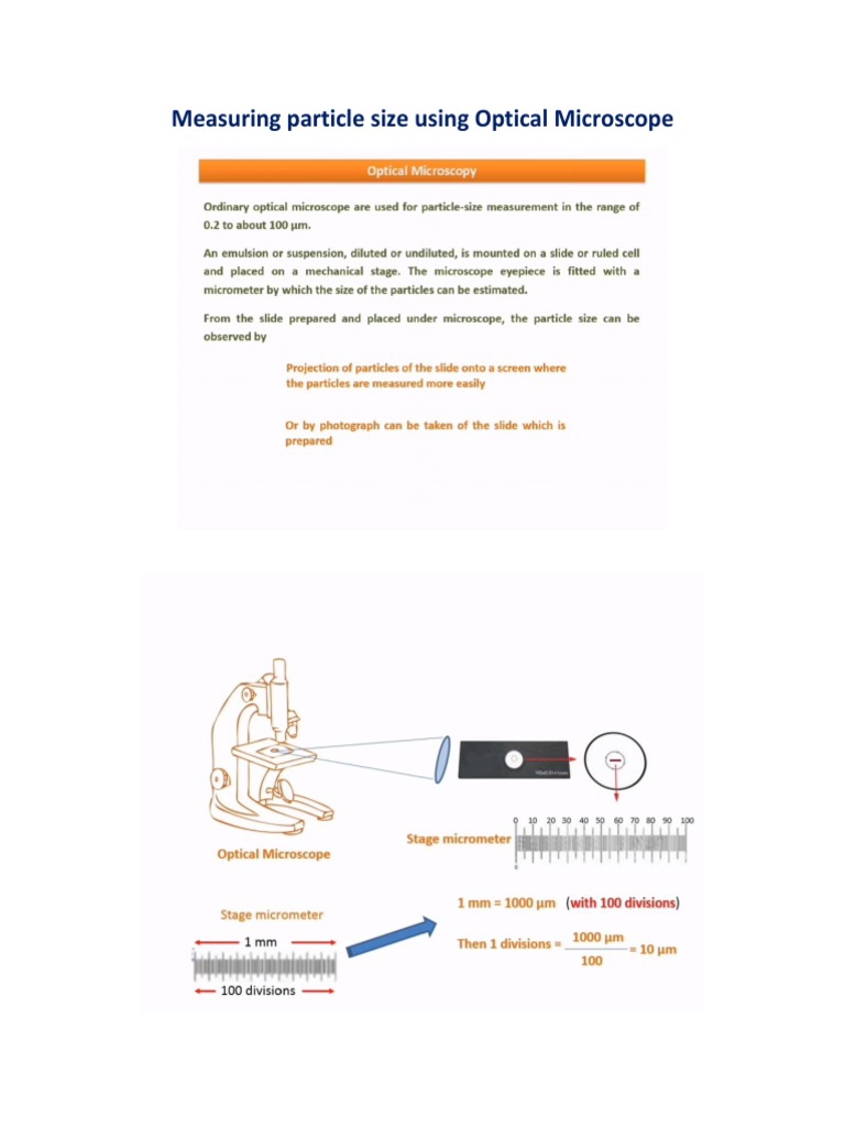 Optical Microscope Particle Size | PDF | Science & Mathematics