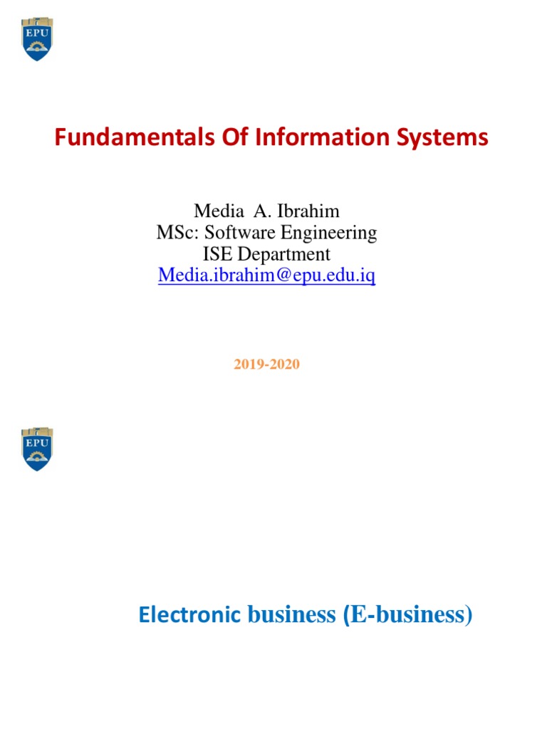 Fundamentals of Information Systems: Media A. Ibrahim MSC: Software ...