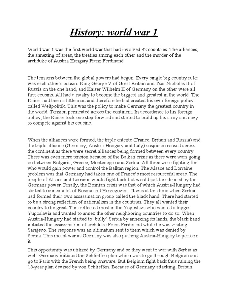 History WW1 | PDF | World War I | Austria Hungary
