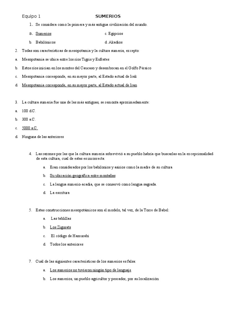 Características de los Sumerios | PDF | Sumeria | Mesopotamia