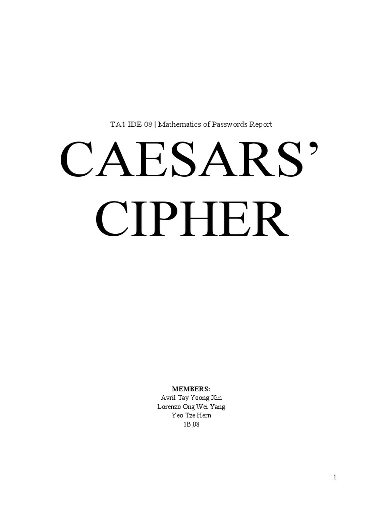 Caesar Cipher Report | Download Free PDF | Cipher | Secrecy