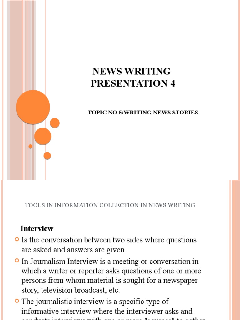 Tools for Information Collection in News Writing: Interview Techniques ...