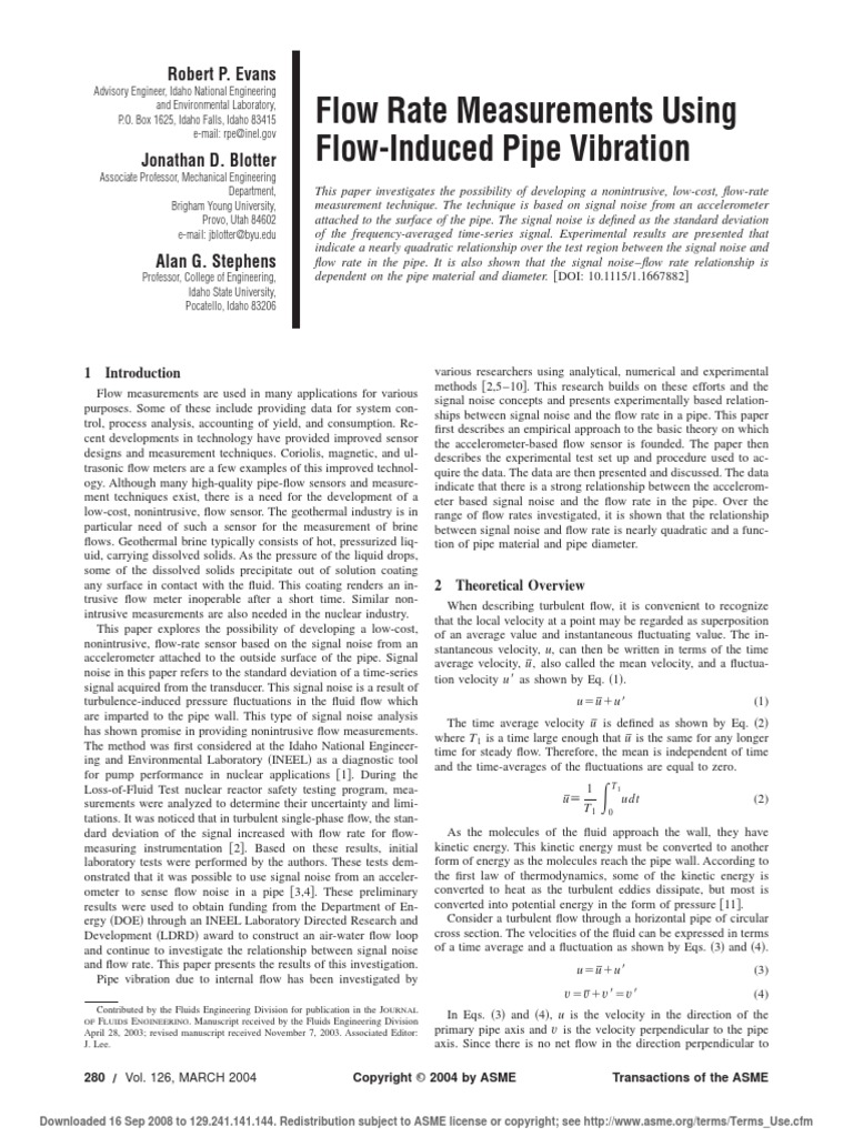 Flow Induced Flow Measurement | PDF | Flow Measurement | Fluid Dynamics