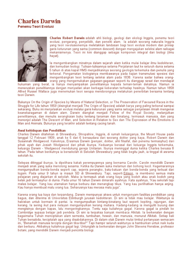 Charles Darwin | PDF | Ilmu Sosial | Sejarah