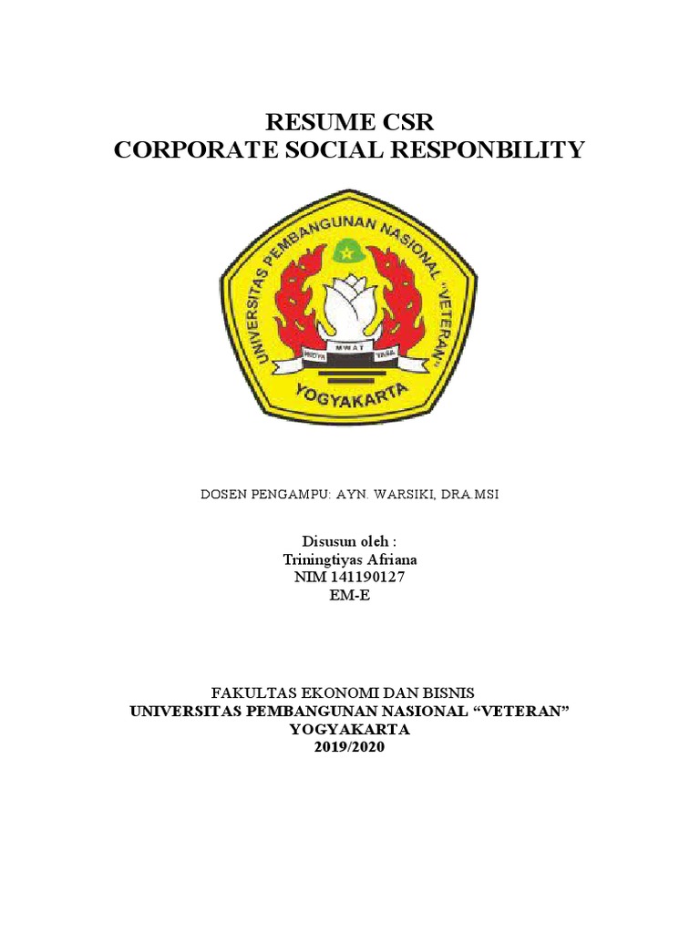 Resume CSR All | PDF | Bisnis