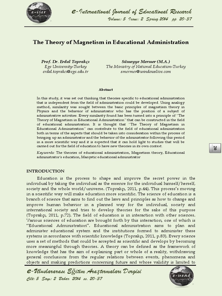 The Theory of Magnetism in Educational A | PDF | Magnetism | Science