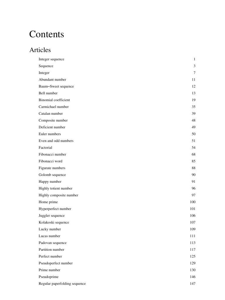 Book of Integer Sequences | PDF | Integer | Sequence