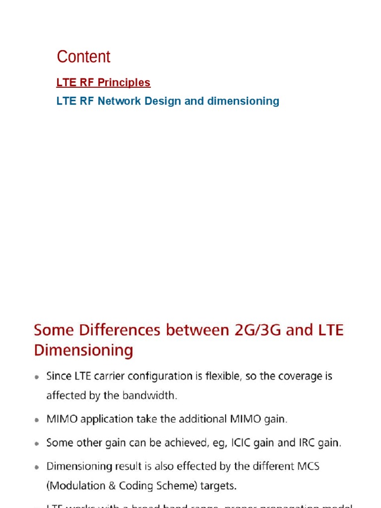 Lte Network Design | Download Free PDF | Orthogonal Frequency Division ...